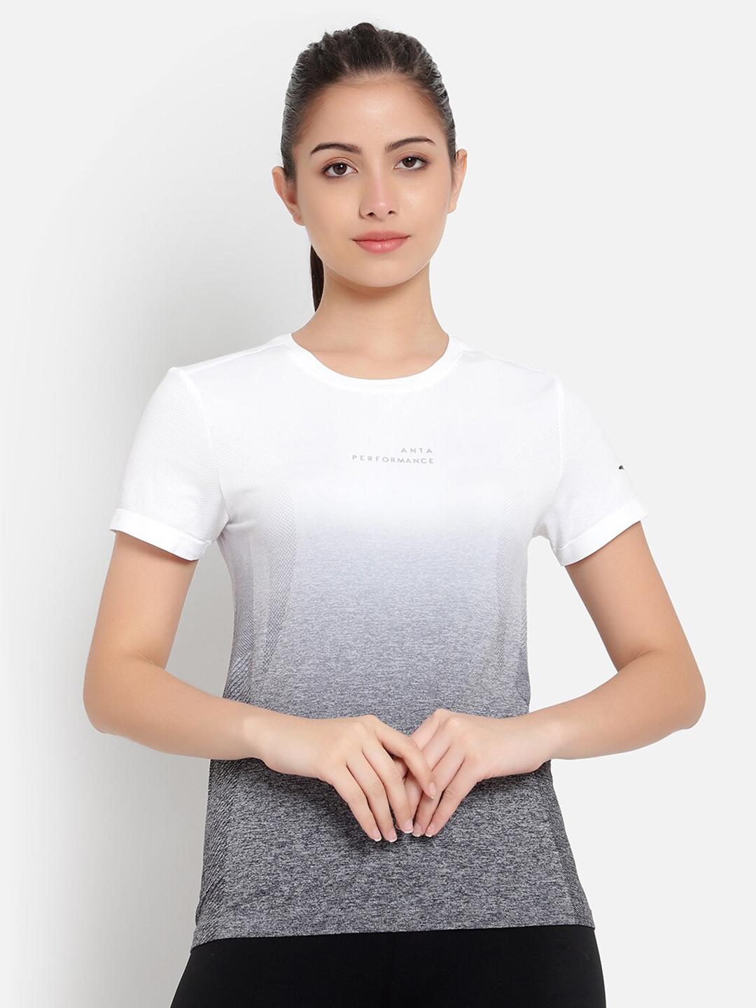 Buy Anta Women White Colourblocked T Shirt - Tshirts for Women 20799062 ...