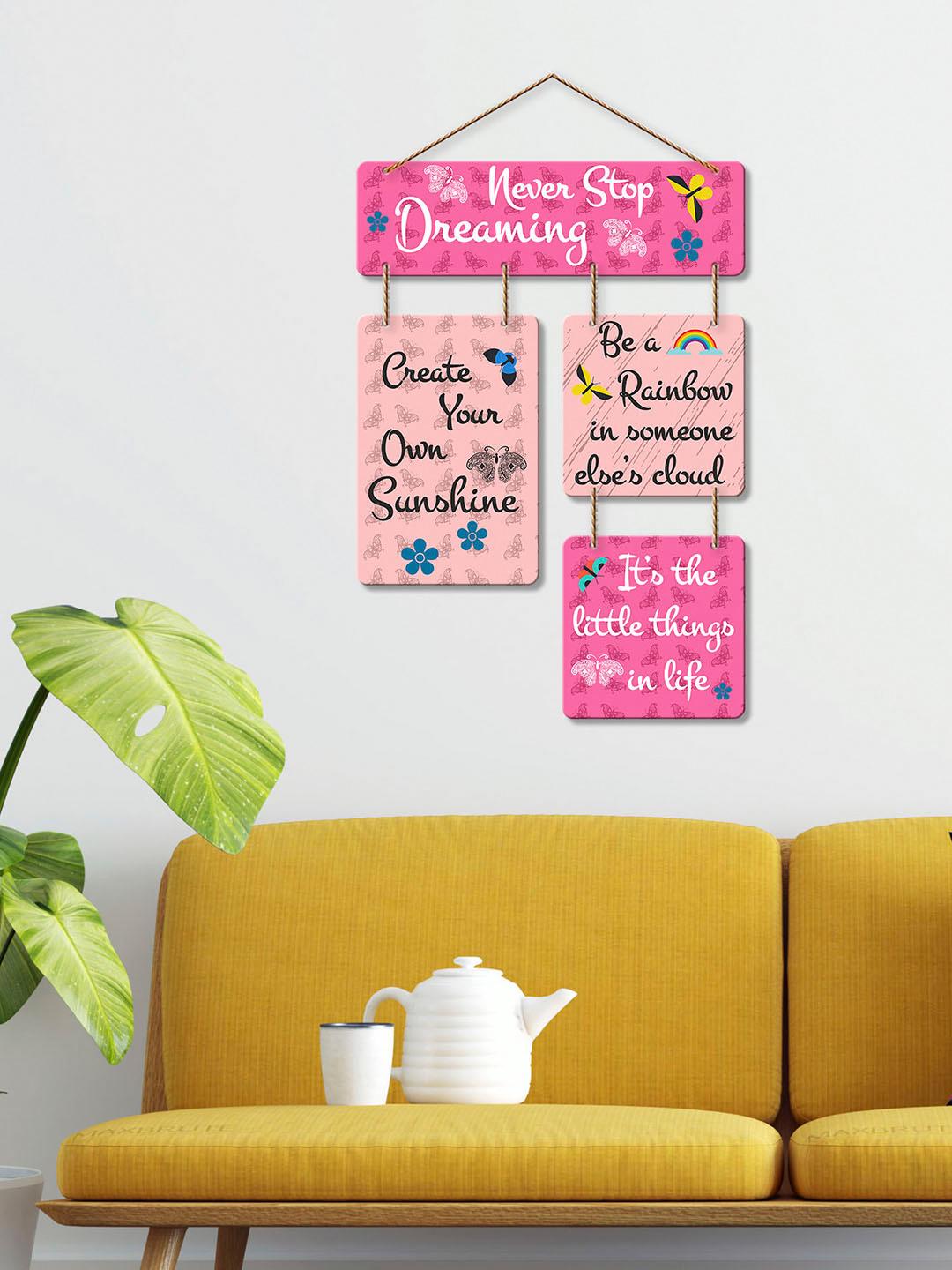 Buy ArtVibes Motivational Quote Wood Matte Hanging Hall Wall Hangings ...