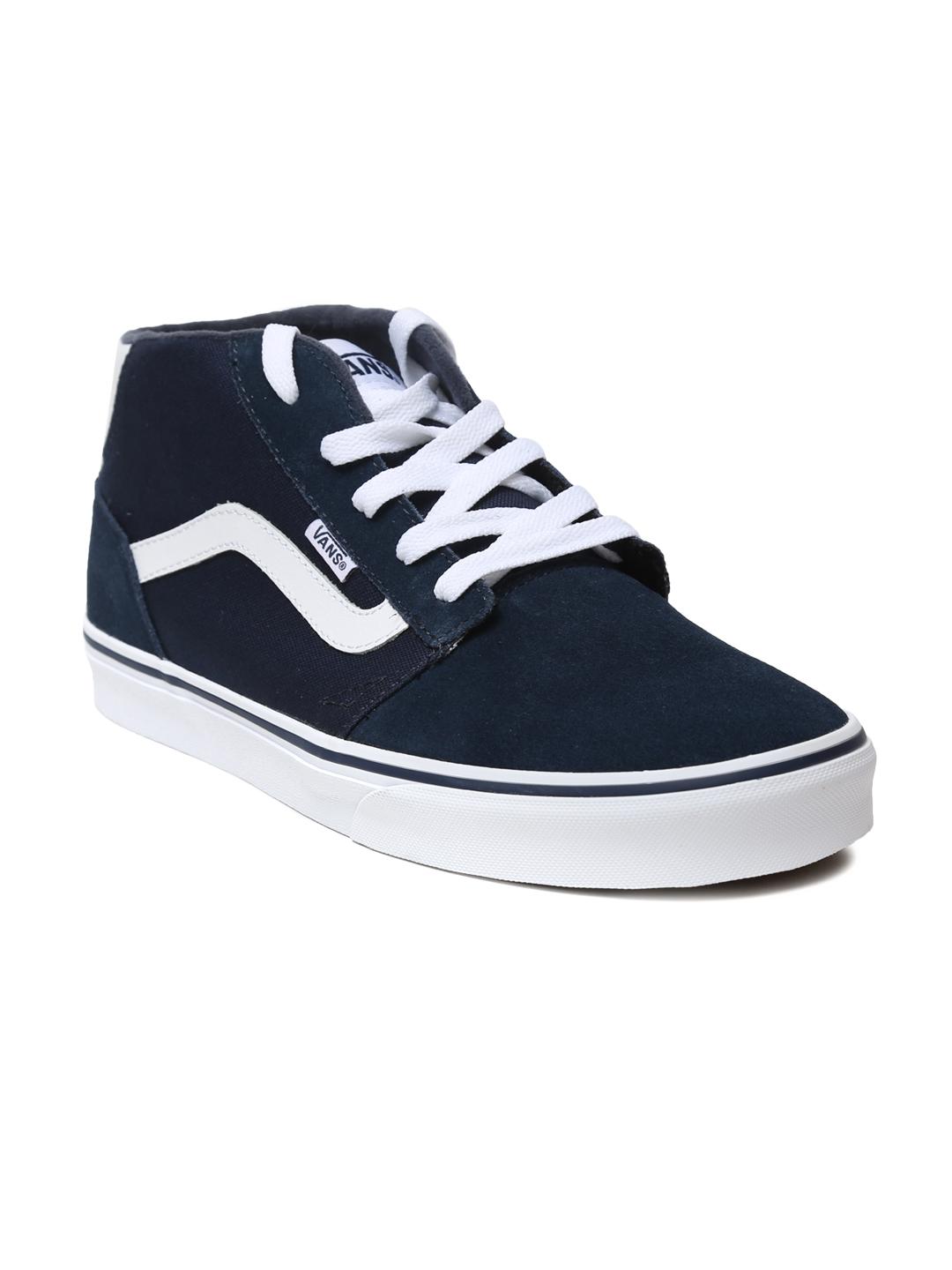 Buy Vans Men Blue Solid Chapman Suede Mid Top Sneakers - Casual Shoes ...