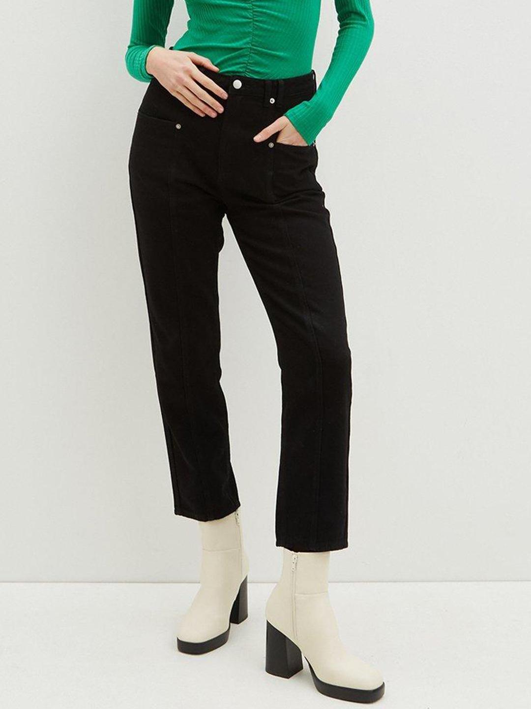 Buy DOROTHY PERKINS Women Black Pure Cotton Straight Fit Jeans - Jeans ...