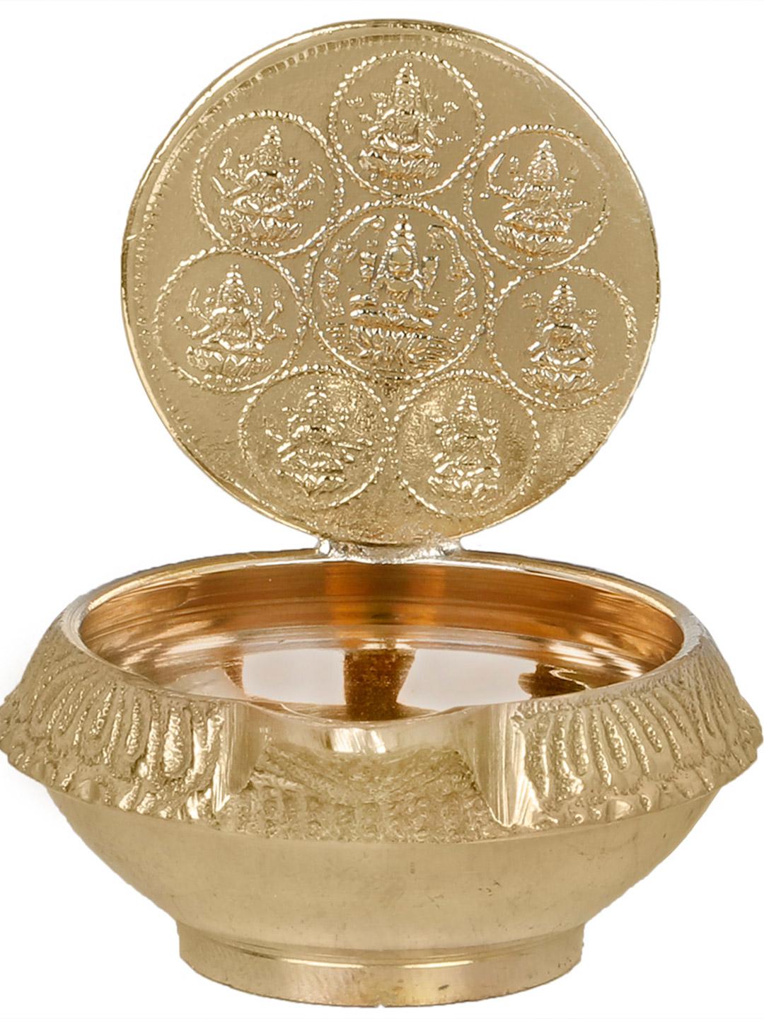 Buy Exotic India Brass Handmade Diwali Diyas - Pooja Essentials for ...