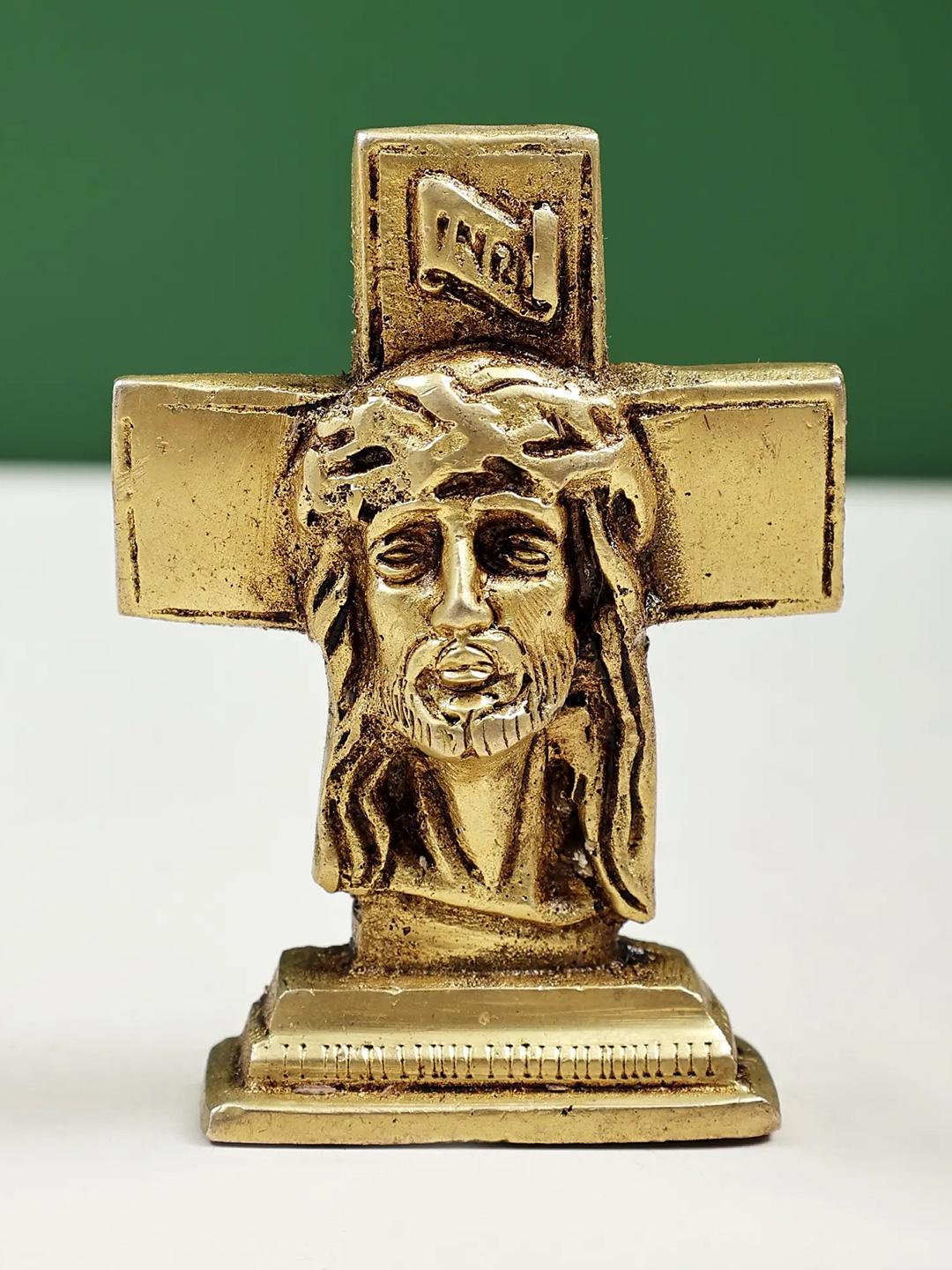 Buy Exotic India Jesus Christ Face On Cross Showpiece - Showpieces for ...