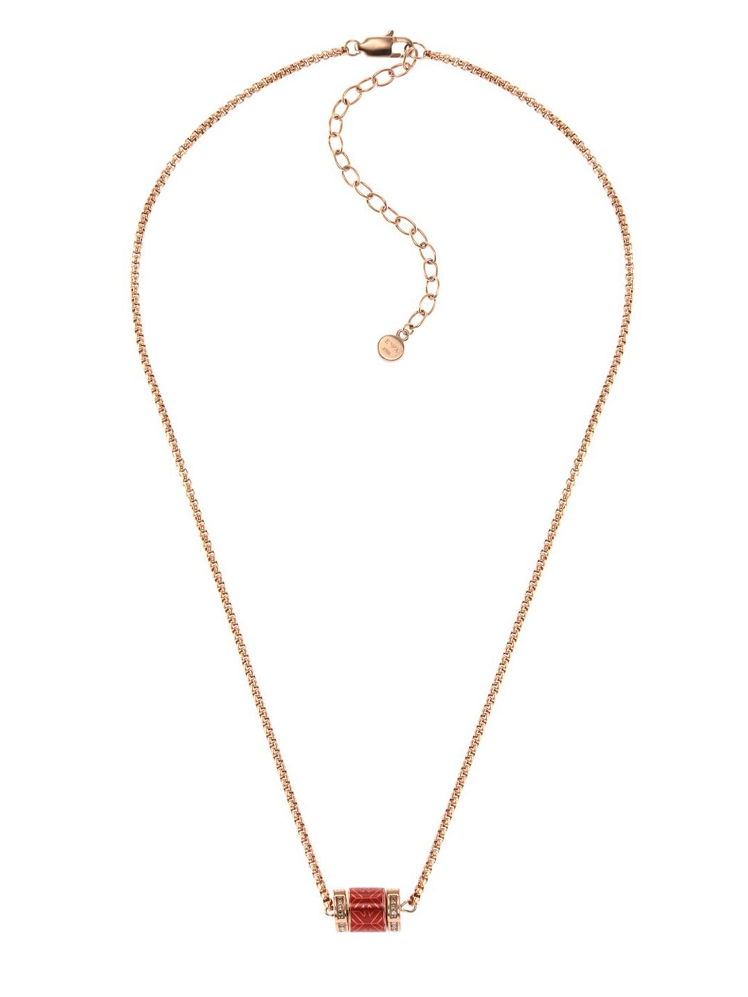 Buy Emporio Armani Rose Gold & Maroon Rose Gold Plated Chain - Necklace ...