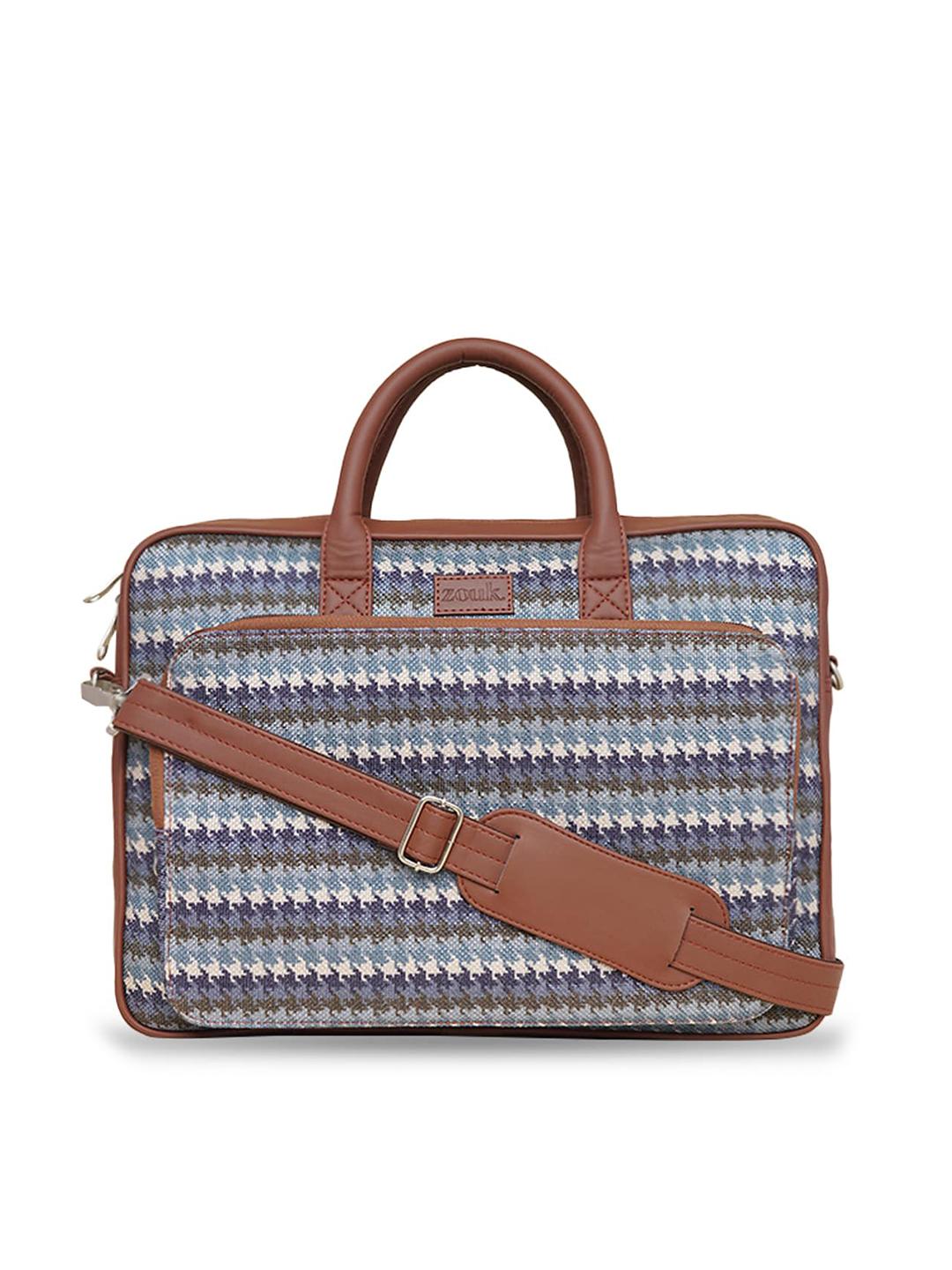 Buy ZOUK Unisex Grey & Brown Printed Laptop Bag - Laptop Bag for Unisex ...