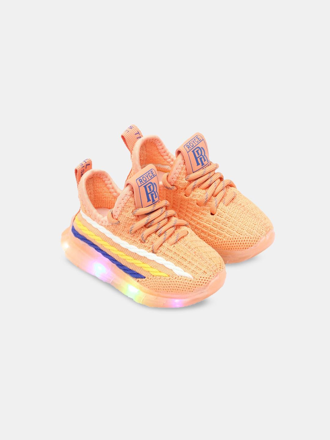 Buy Hopscotch Girls Orange Textured Sneakers - Casual Shoes for Girls ...