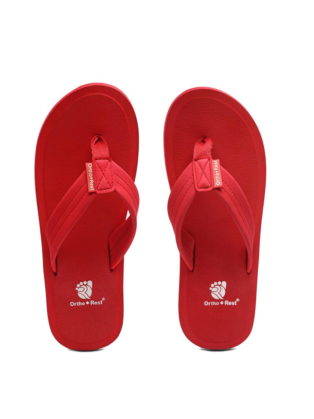 Buy Ortho Rest Women Red & White Thong Flip Flops - Flip Flops for ...