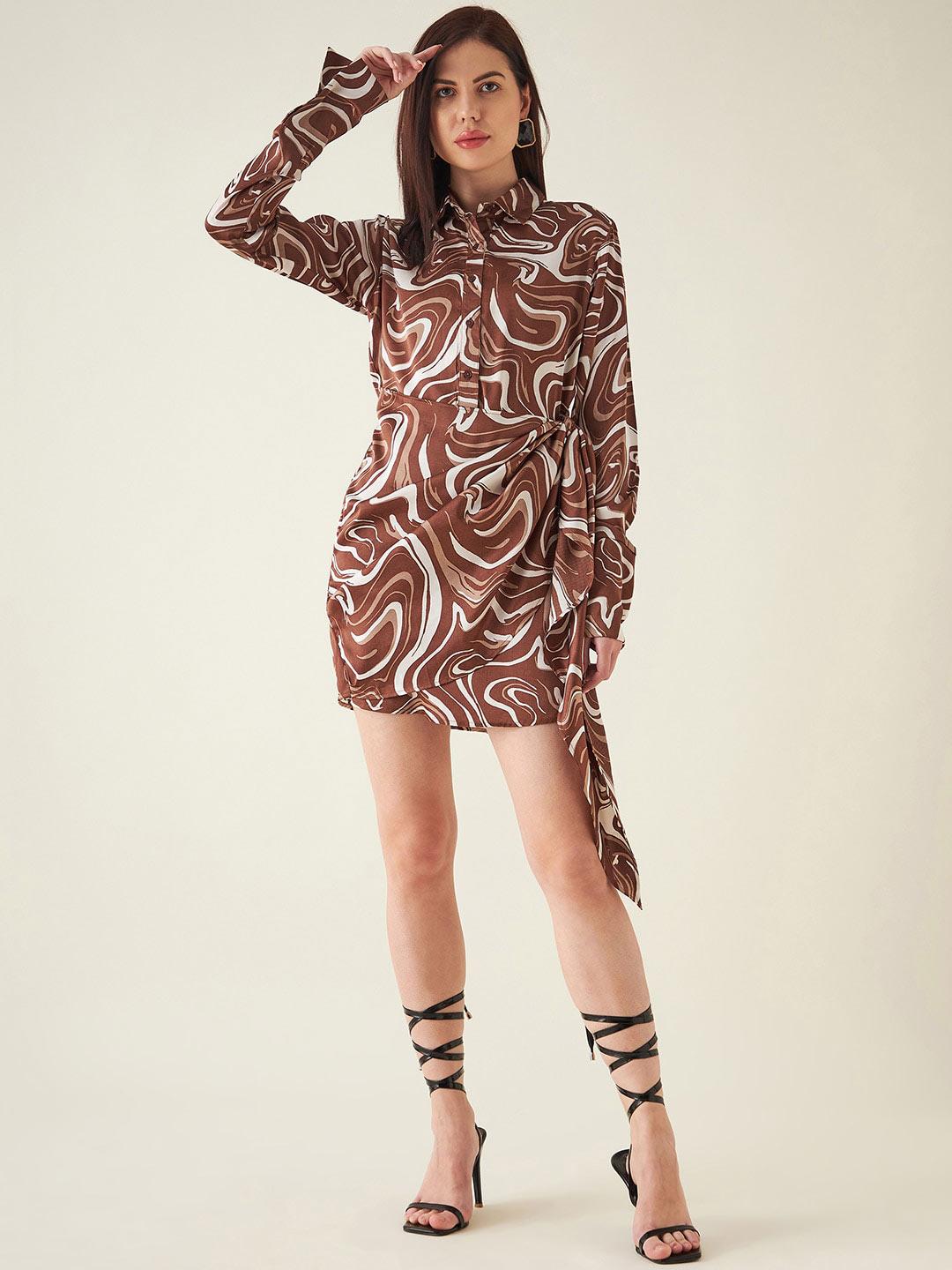 Buy JUNE & HARRY Brown Satin Sheath Dress - Dresses for Women 20914914 ...