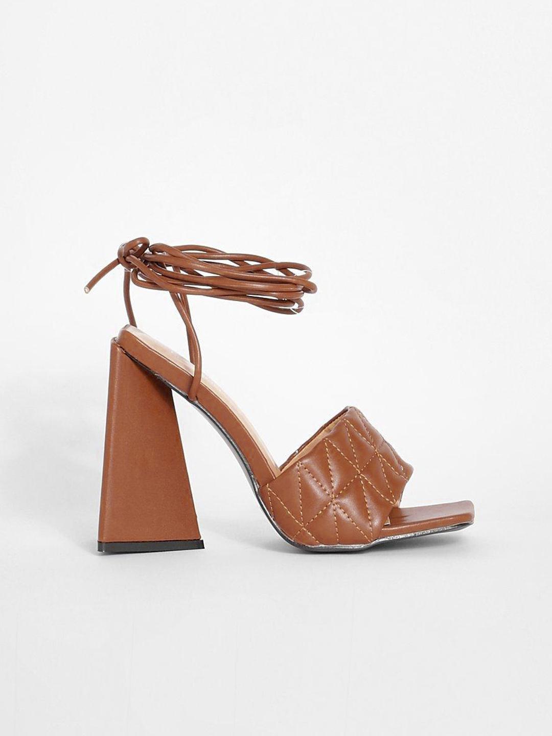 Buy Boohoo Brown Quilted Block Heels - Heels for Women 20924820 | Myntra