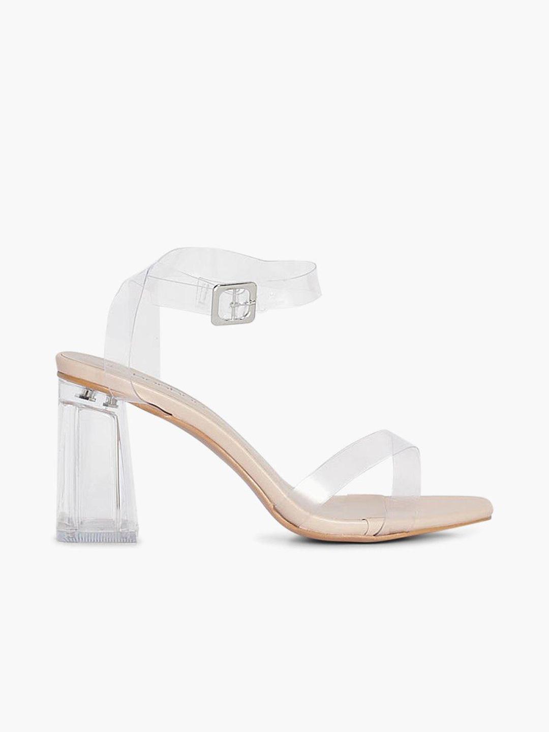 Buy Boohoo Transparent Wide Fit Block Heels - Heels for Women 20924874 ...