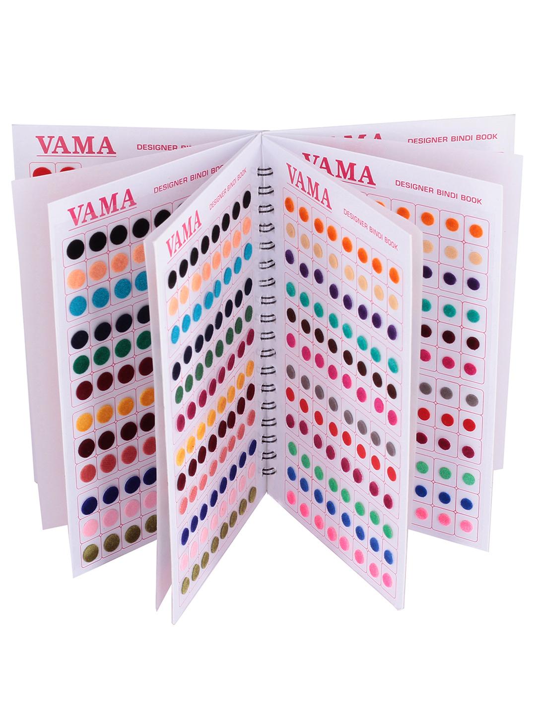 Buy VAMA Women Velvet Multicolour Bindi Book With Plain Kumkum Stickers ...