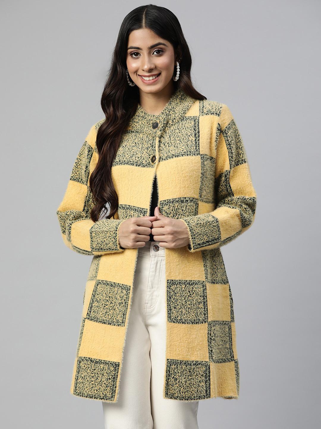 Buy Pierre Carlo Women Gold Toned Printed Longline Sweater - Sweaters ...