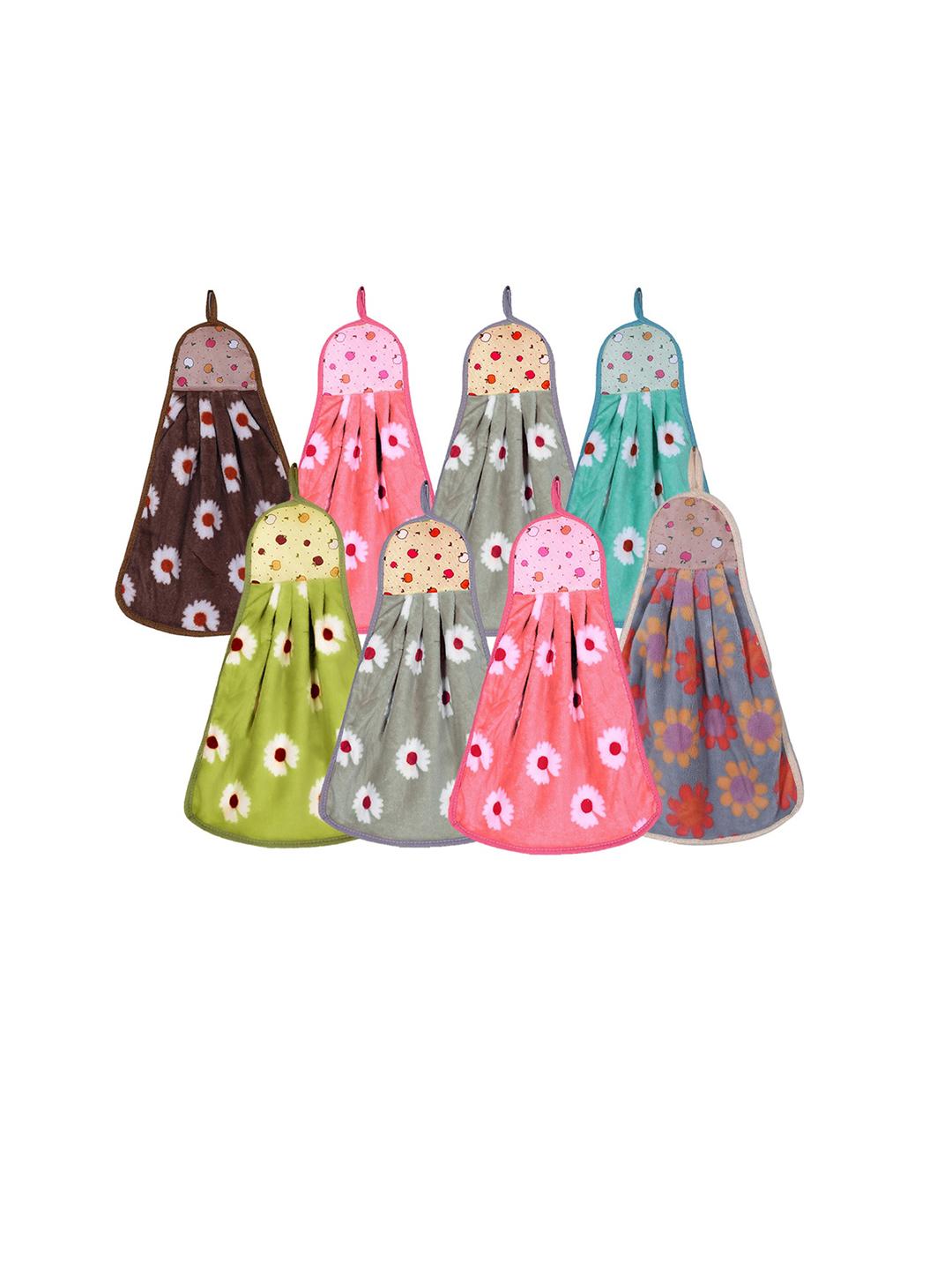 Buy Kuber Industries Set Of 8 Assorted 110 GSM Cotton Hand Towels ...