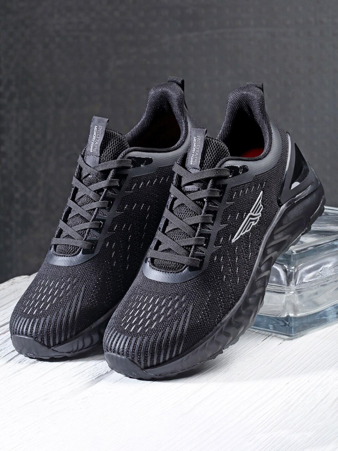 Buy Red Tape Men Black Textile Running Shoes - Sports Shoes for Men ...
