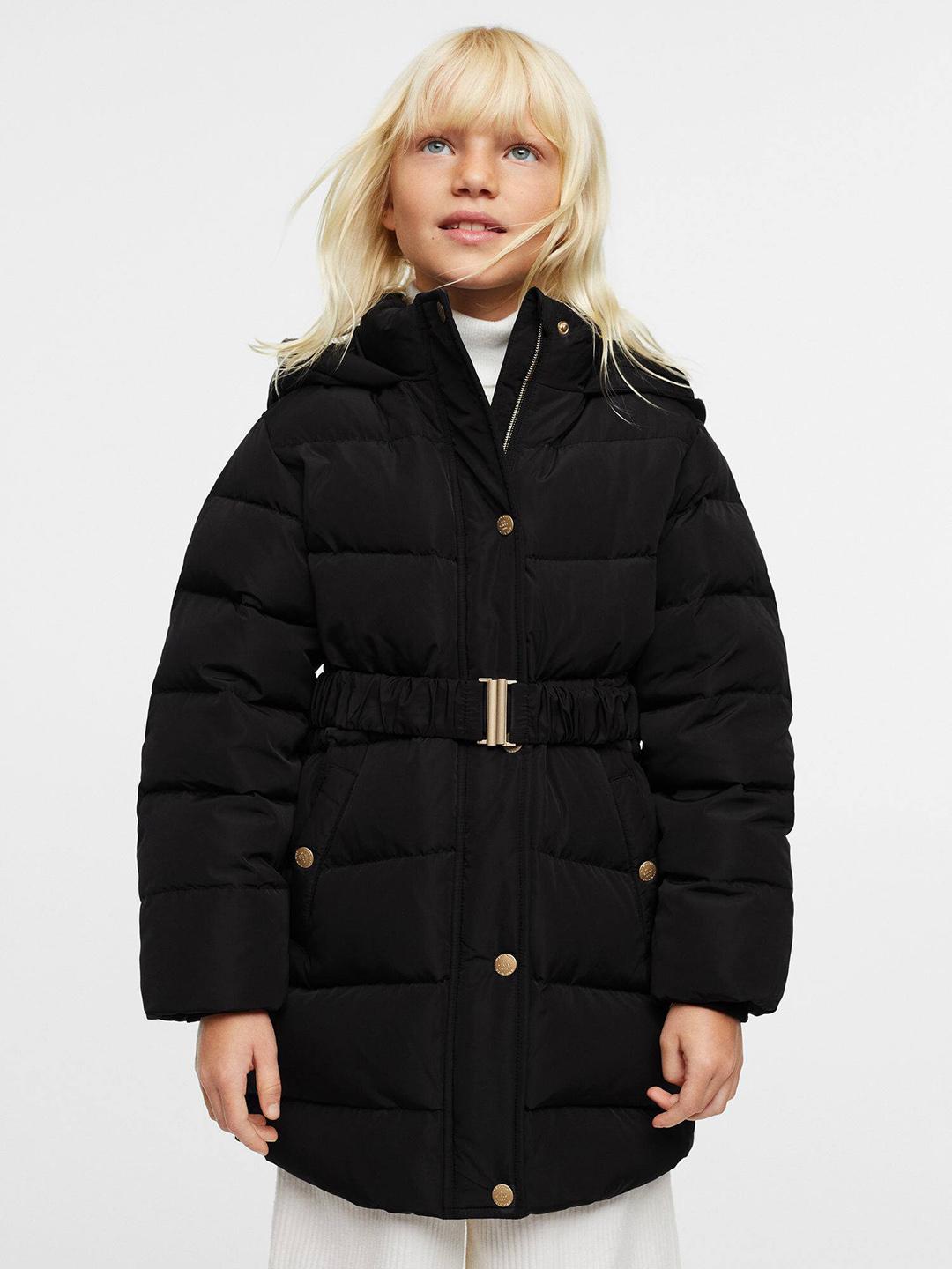 Buy Mango Kids Girls Longline Hooded Puffer Jacket With Belt - Jackets ...