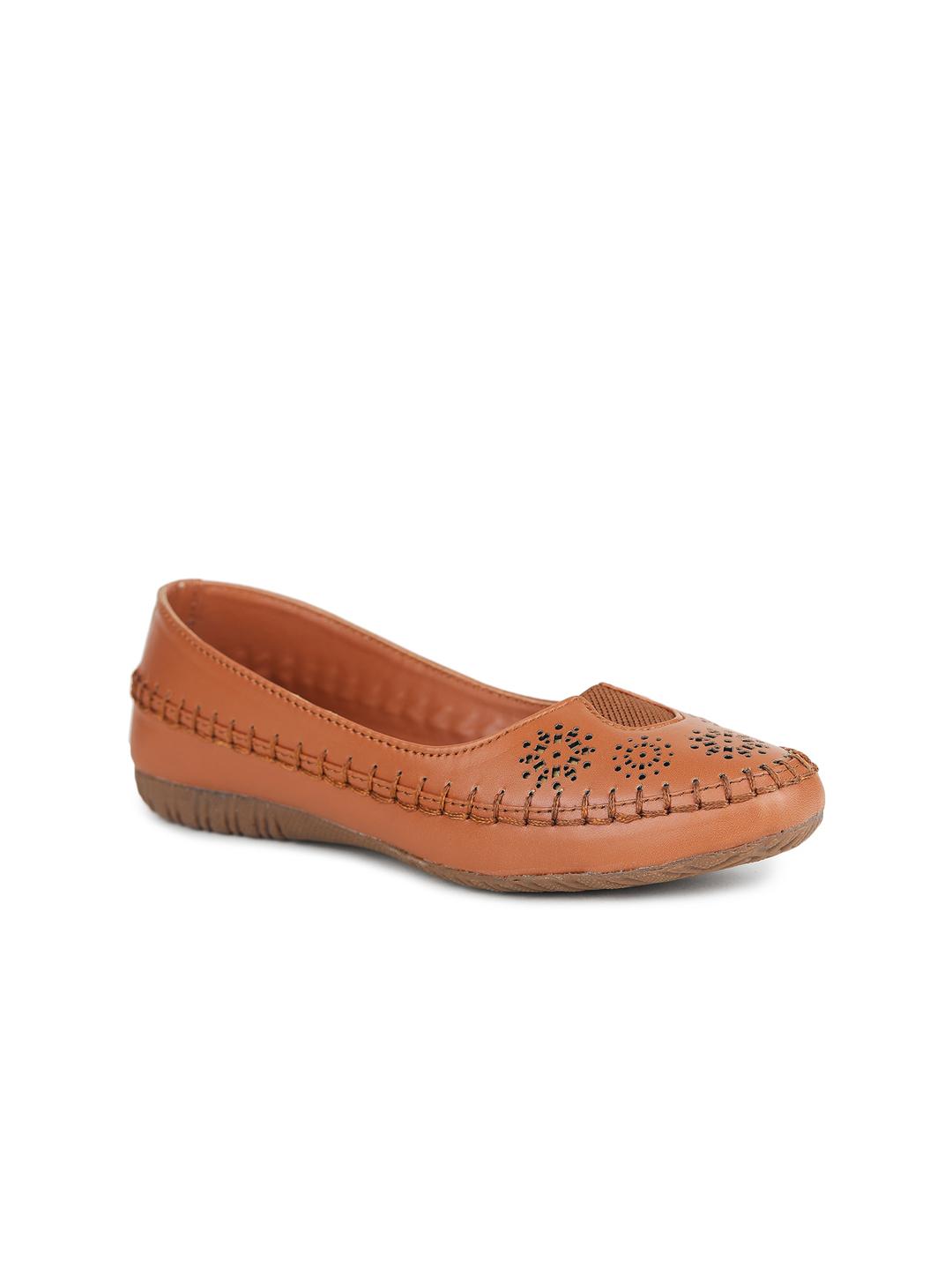 Buy Moonwalk Women Laser Cuts Embellished Ballerinas Flats - Flats for ...