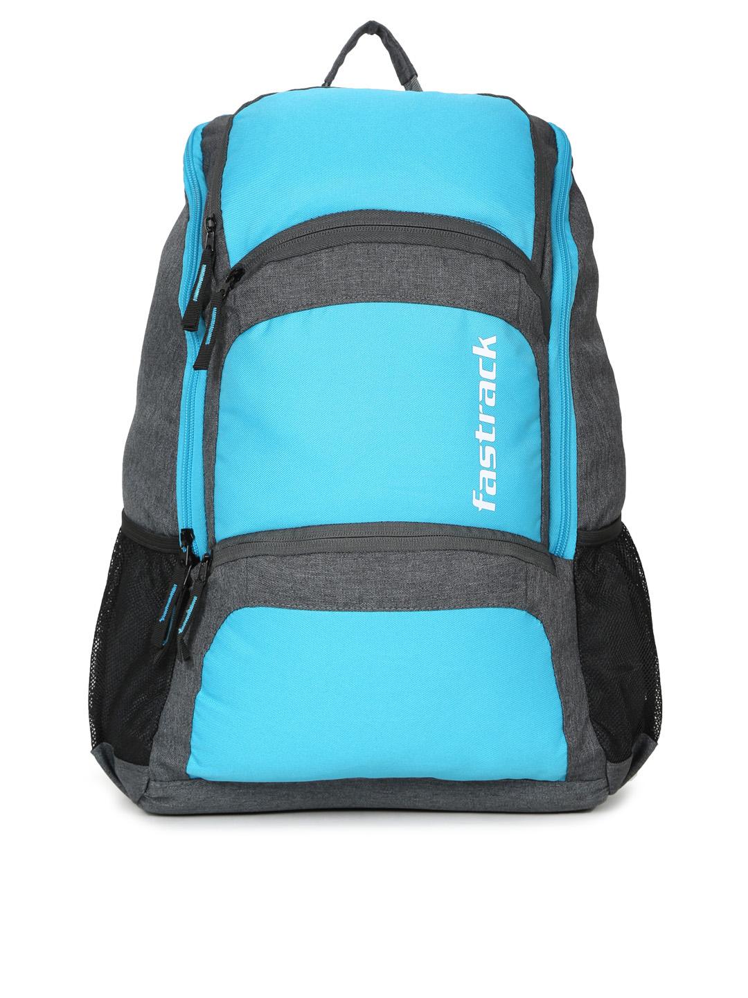 Buy Fastrack Men Blue & Grey Colourblocked Backpack - Backpacks for Men ...