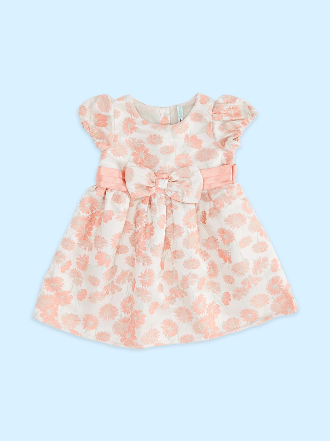 Buy Pantaloons Baby Girls Floral Printed Bow Cotton Dress - Dresses for ...