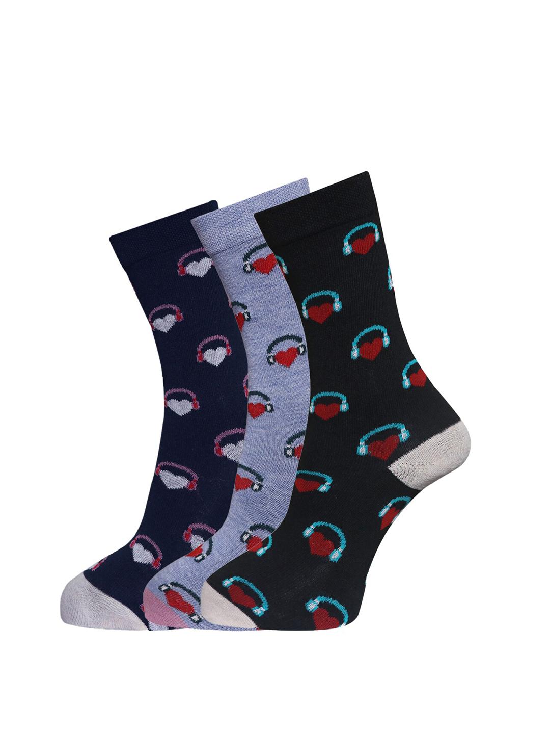 Buy Dollar Socks Women Pack Of 3 Assorted Calf Length Cotton Socks ...