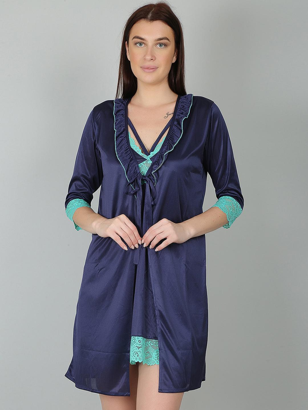 Buy N Gal Satin Nightdress With Robe - Nightdress for Women 21084766 ...