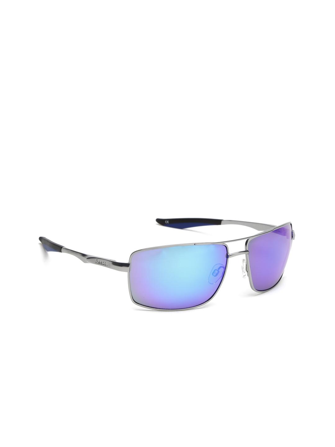 Buy Reebok Men Rectangle Sunglasses RBS 4 GUN BLU RV IND - Sunglasses ...