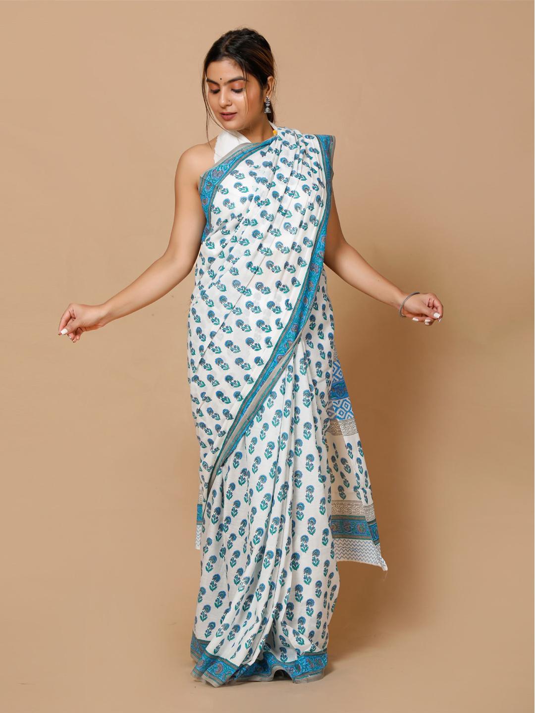 Buy BUTA BUTI Ethnic Motifs Pure Cotton Ready To Wear Saree - Sarees ...