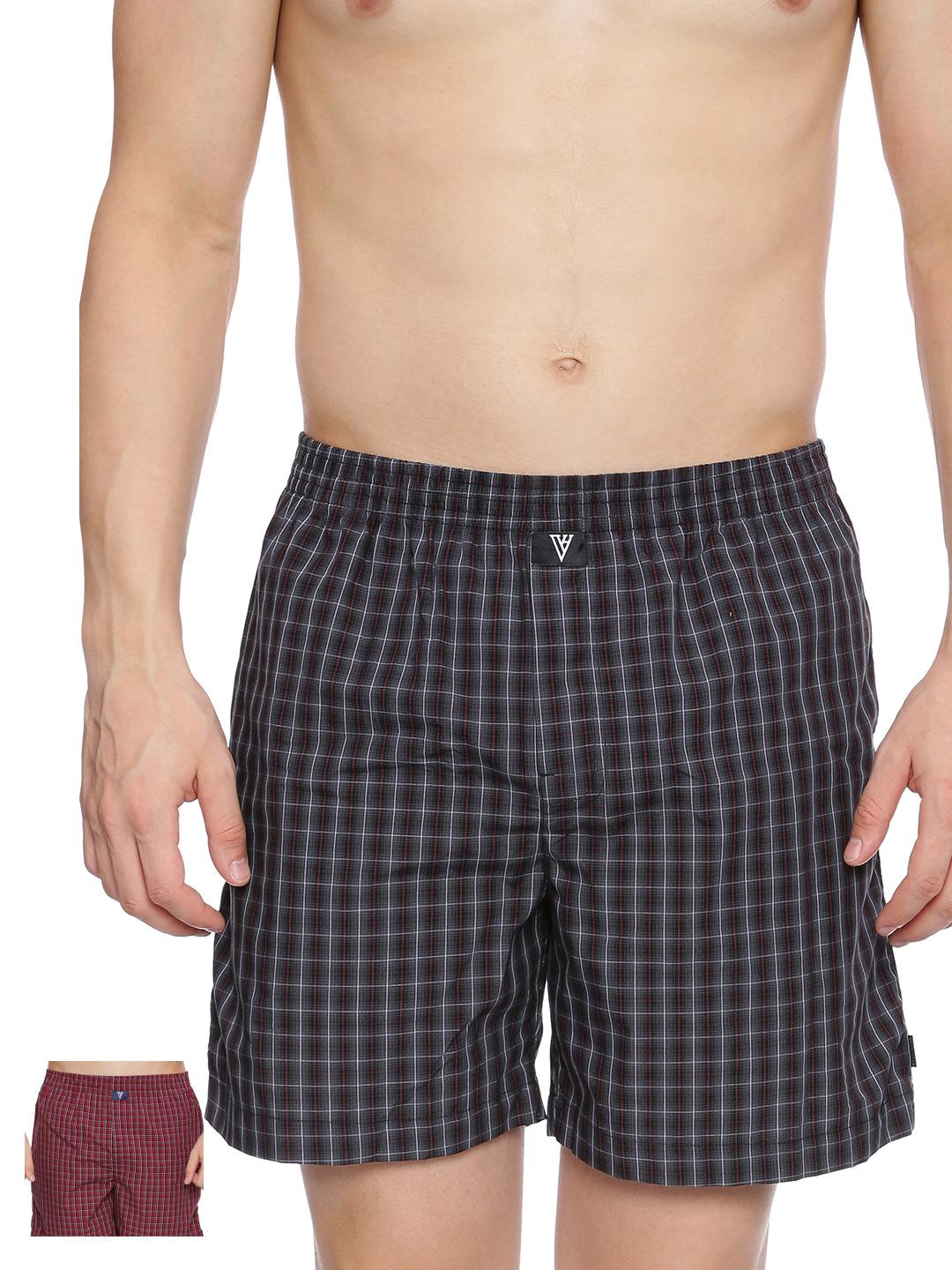 Buy Van Heusen Innerwear Men Pack Of 2 Assorted Checkered Side Pocket ...