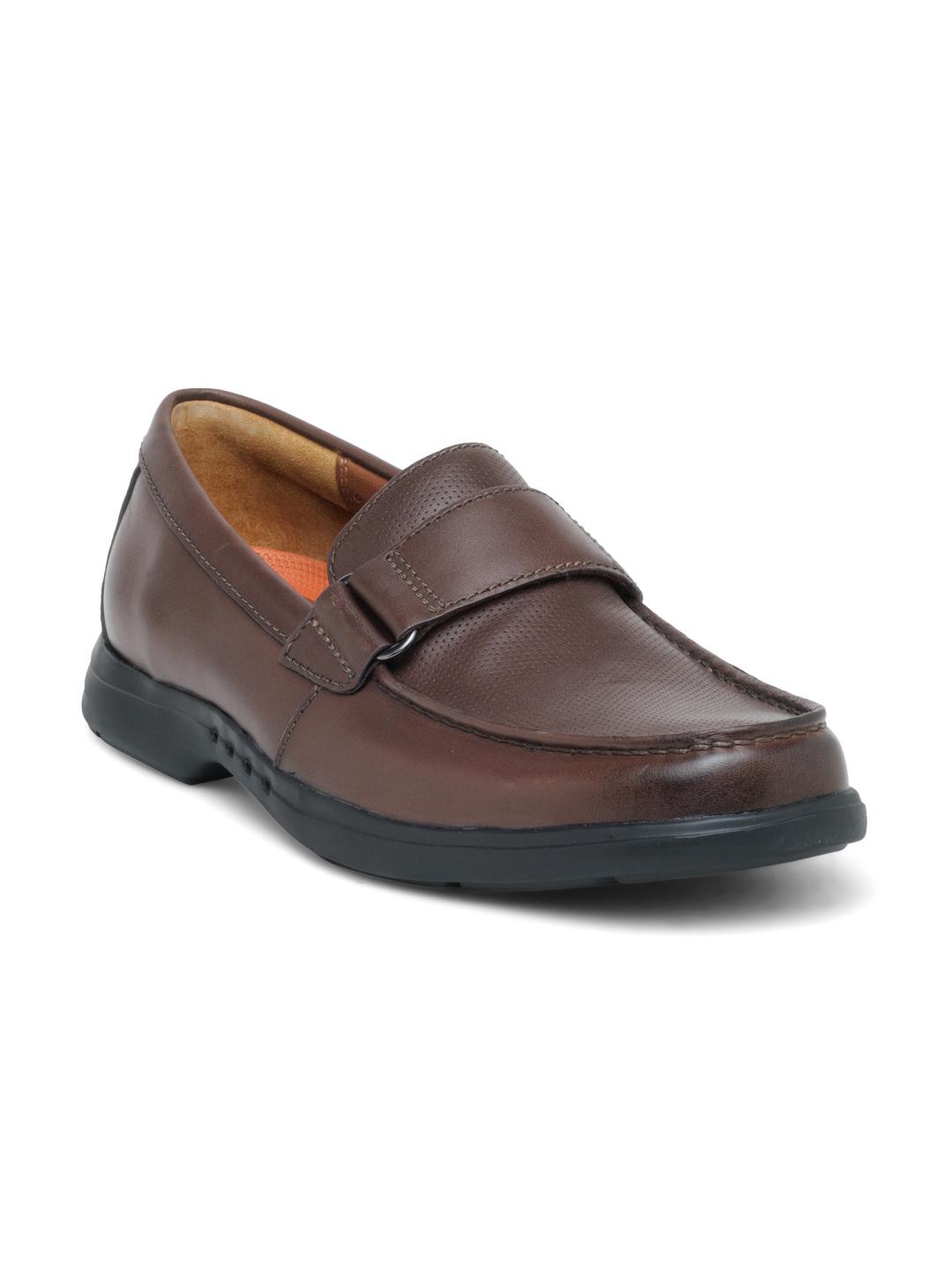 Buy Clarks Men Dark Brown Leather Loafers - Formal Shoes for Men ...