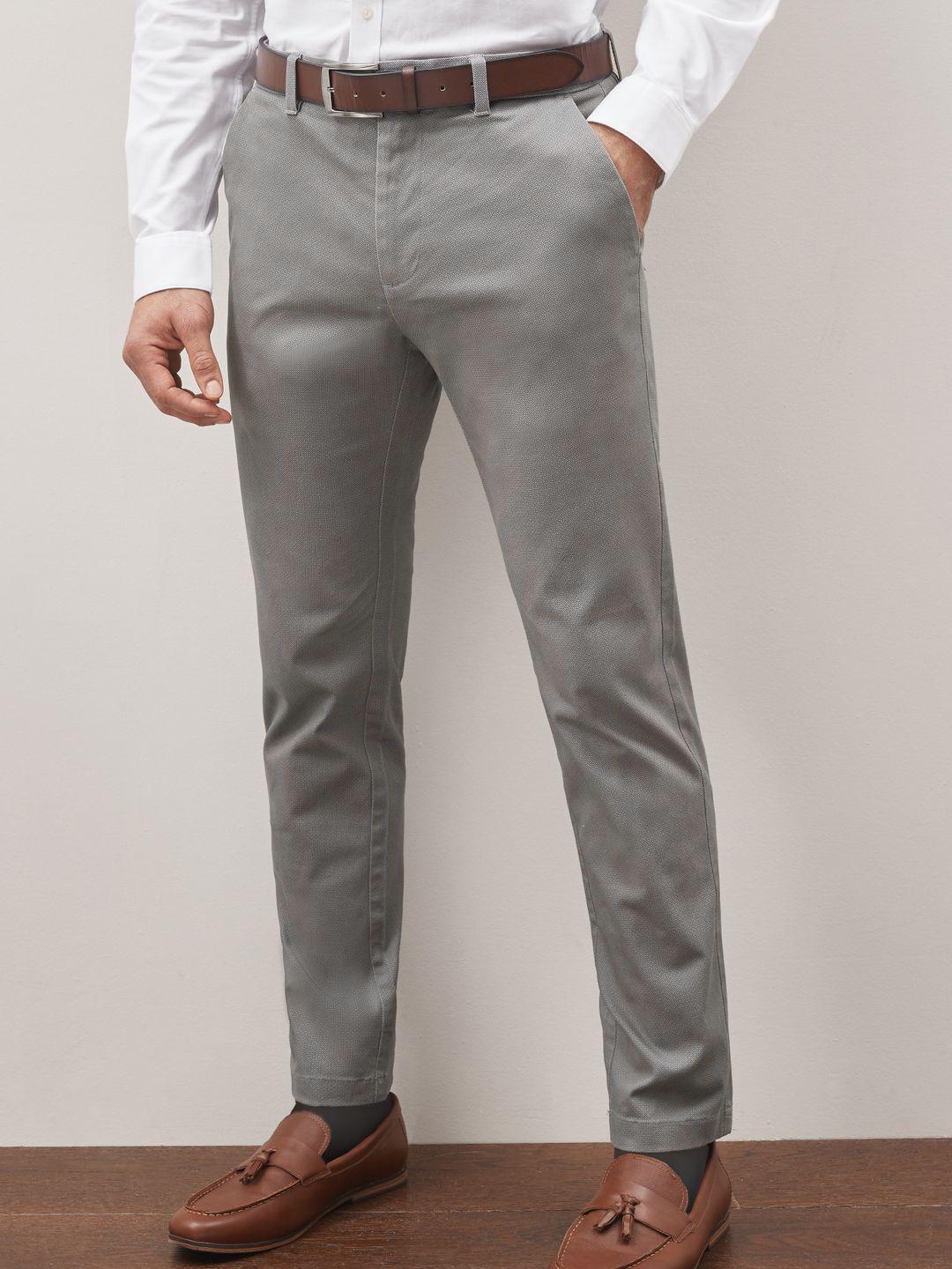 Buy NEXT Men Geometric Formal Trousers - Trousers for Men 21193116 | Myntra