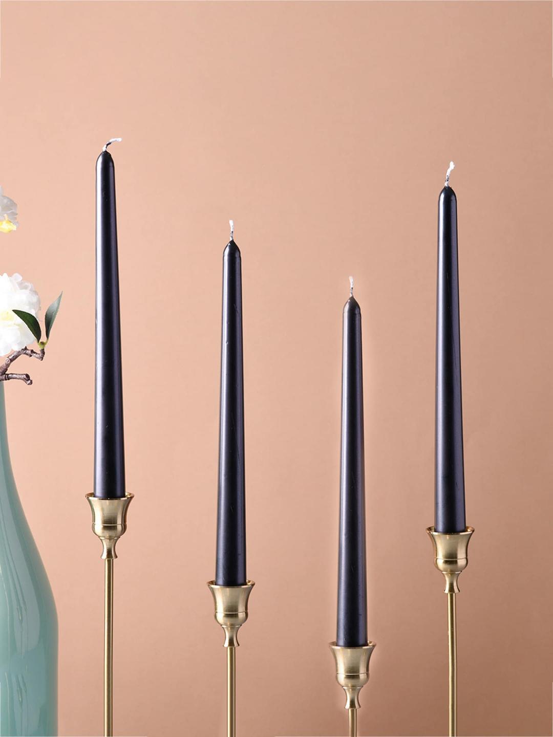 Buy Nestasia Set Of 4 Black Metallic Candles - Candles for Unisex ...