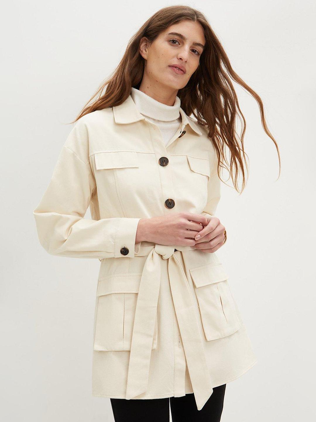 Buy DOROTHY PERKINS Women Cotton Belted Shacket - Shackets for Women ...