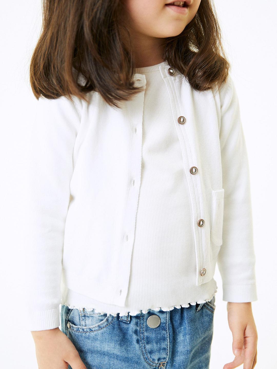 Buy NEXT Girls Ribbed Detail Cardigan - Sweaters for Girls 21217942 ...