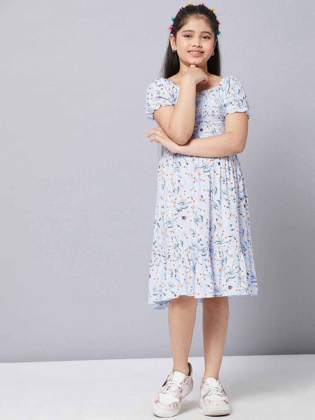 Buy Stylo Bug Girls Floral Printed A Line Pure Cotton Dress - Dresses ...