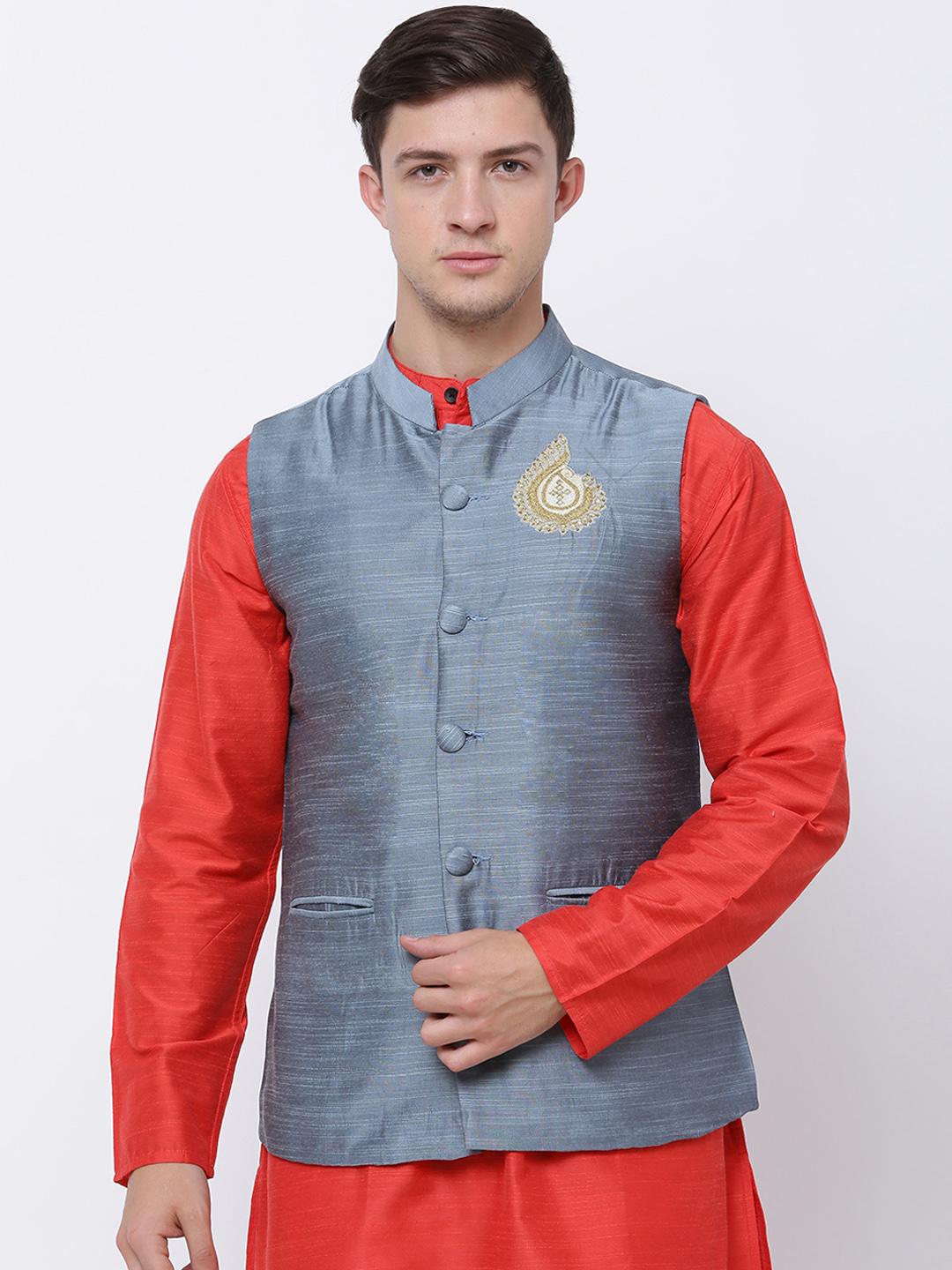 Buy Svanik Grey Nehru Jacket - Nehru Jackets for Men 2126830 | Myntra