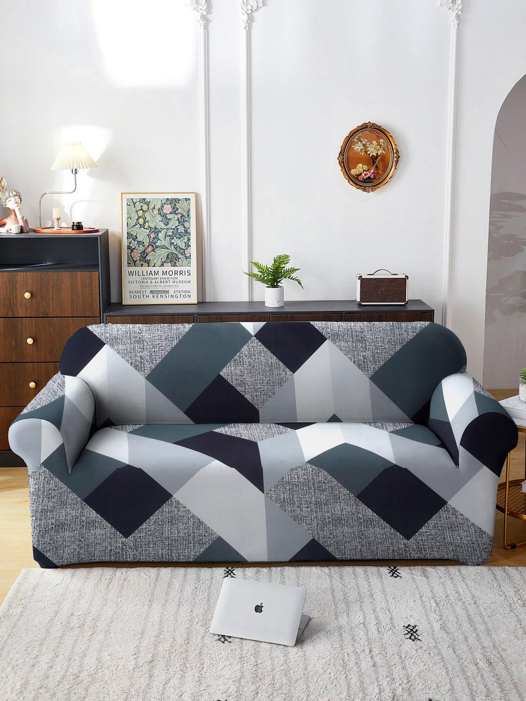 Buy Cortina Non Slip & Stretchable Geometric Polyester Straight 3 ...