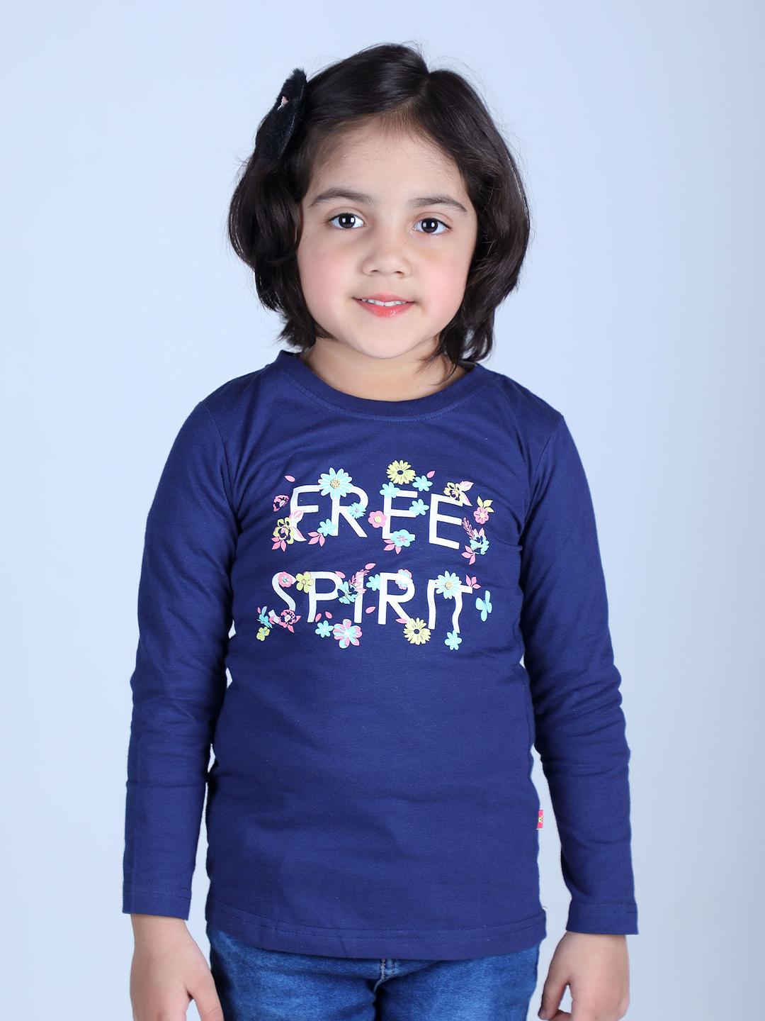 Buy 3PIN Girls Cotton Typography Printed T Shirt - Tshirts for Girls ...
