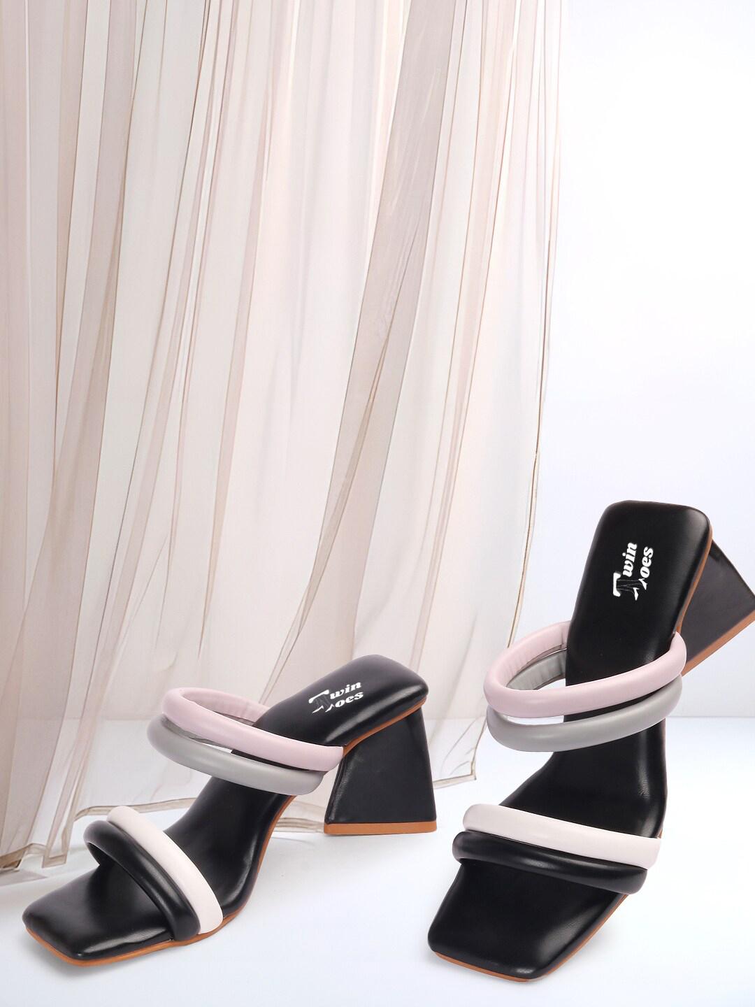 Buy TWIN TOES Women Colourblocked Block Heels - Heels for Women ...