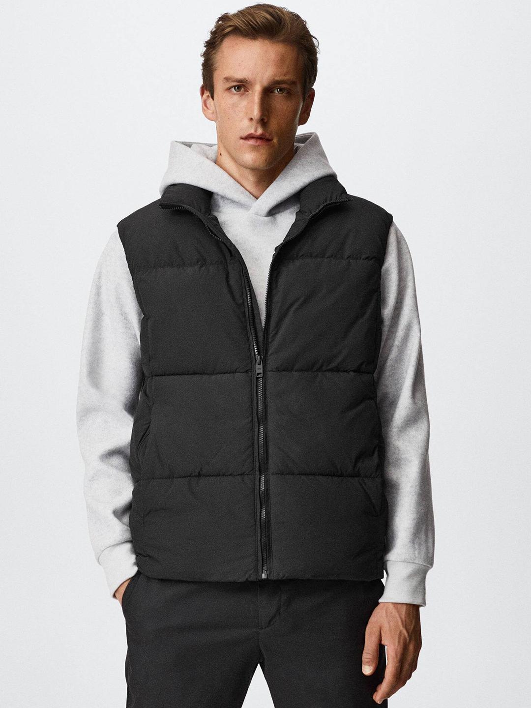 Buy MANGO MAN Water Repellent Padded Gilet Jacket With Detachable Hood ...