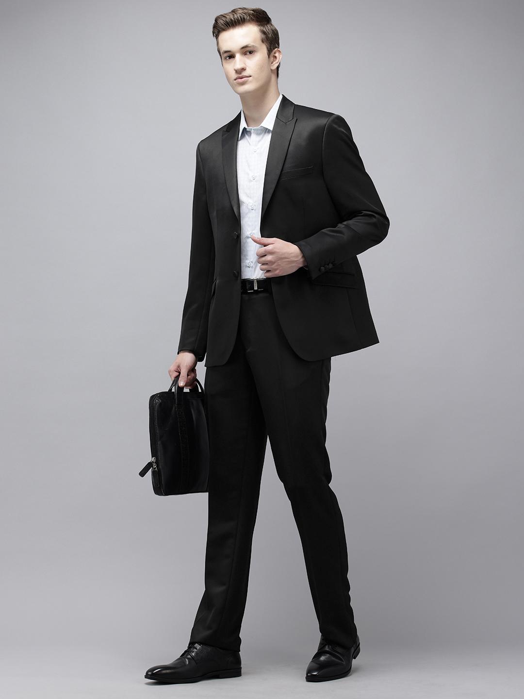 Buy Van Heusen Slim Fit Solid Two Piece Formal Suit - Suits for Men ...