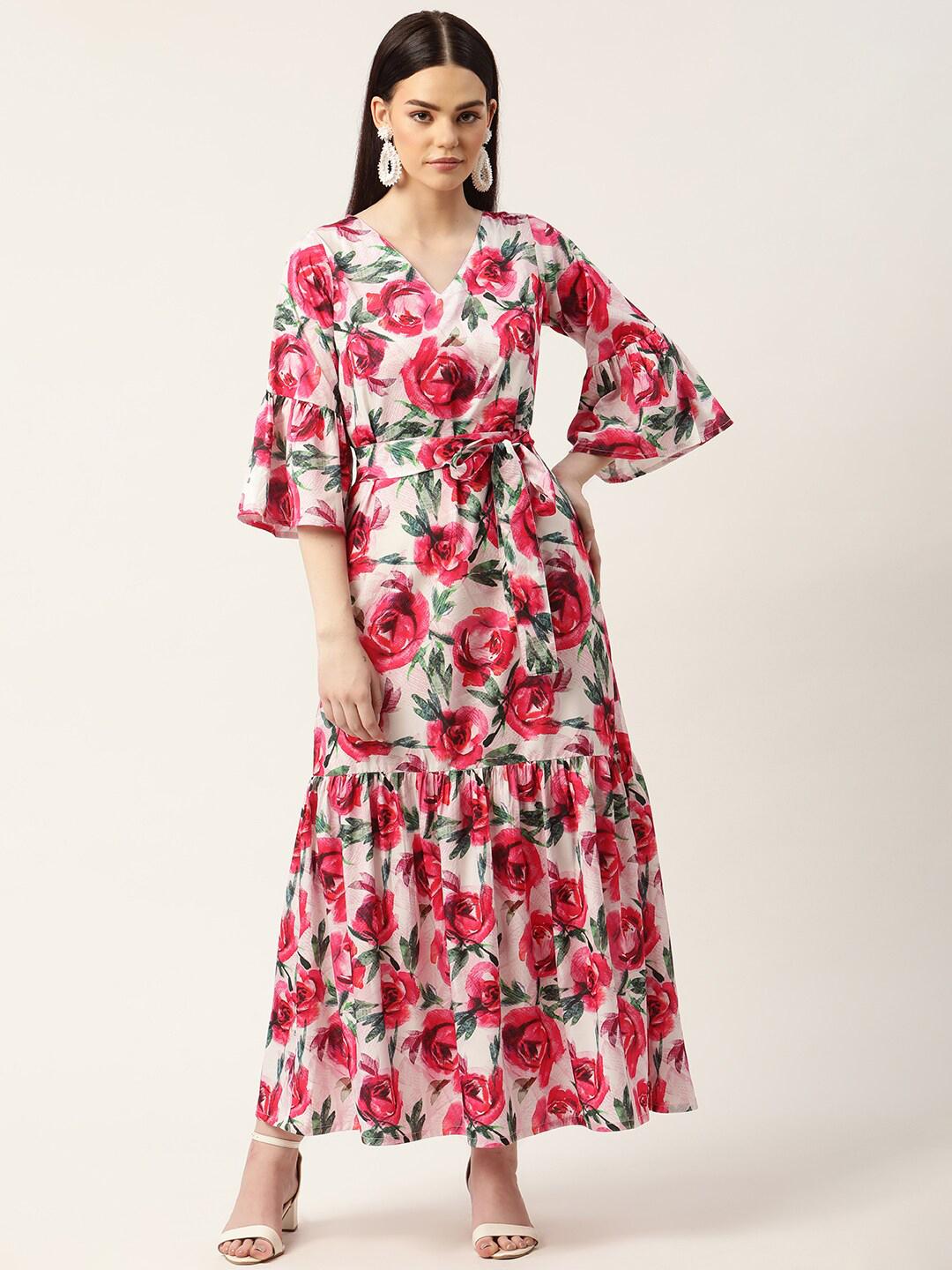 Buy Sleek Italia Floral Printed Crepe Maxi Dress - Dresses for Women ...