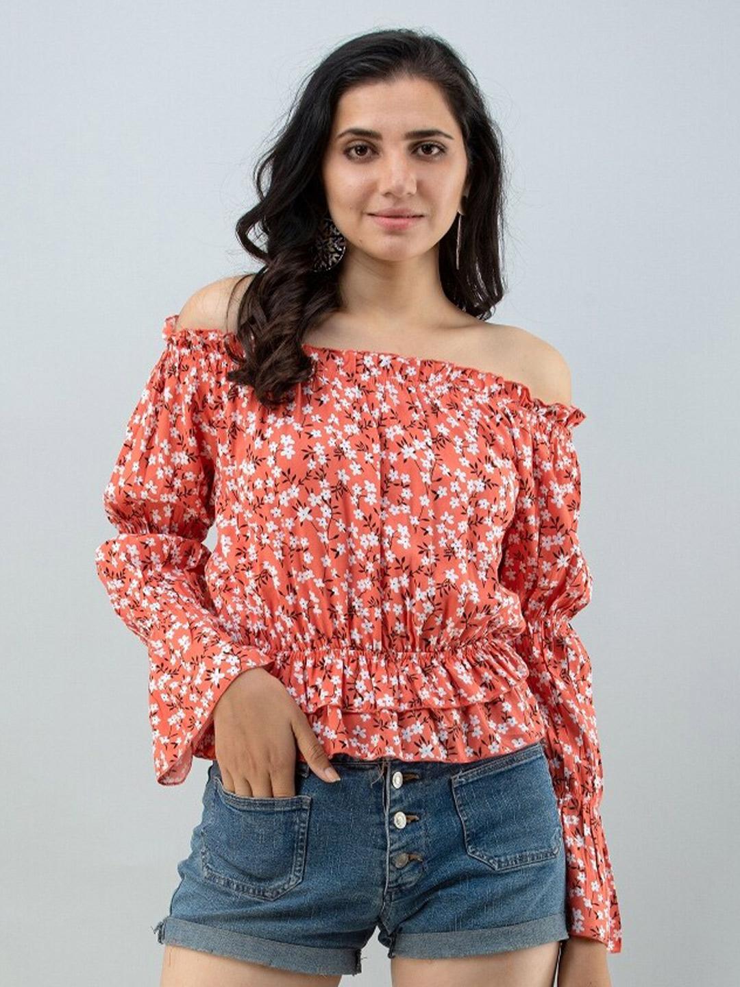 Buy FLAMBOYANT Floral Print Off Shoulder Bardot Top - Tops for Women ...