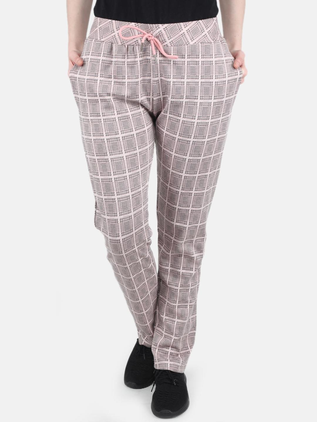 Buy Monte Carlo Women Checked Cotton Jacquard Track Pants - Track Pants ...