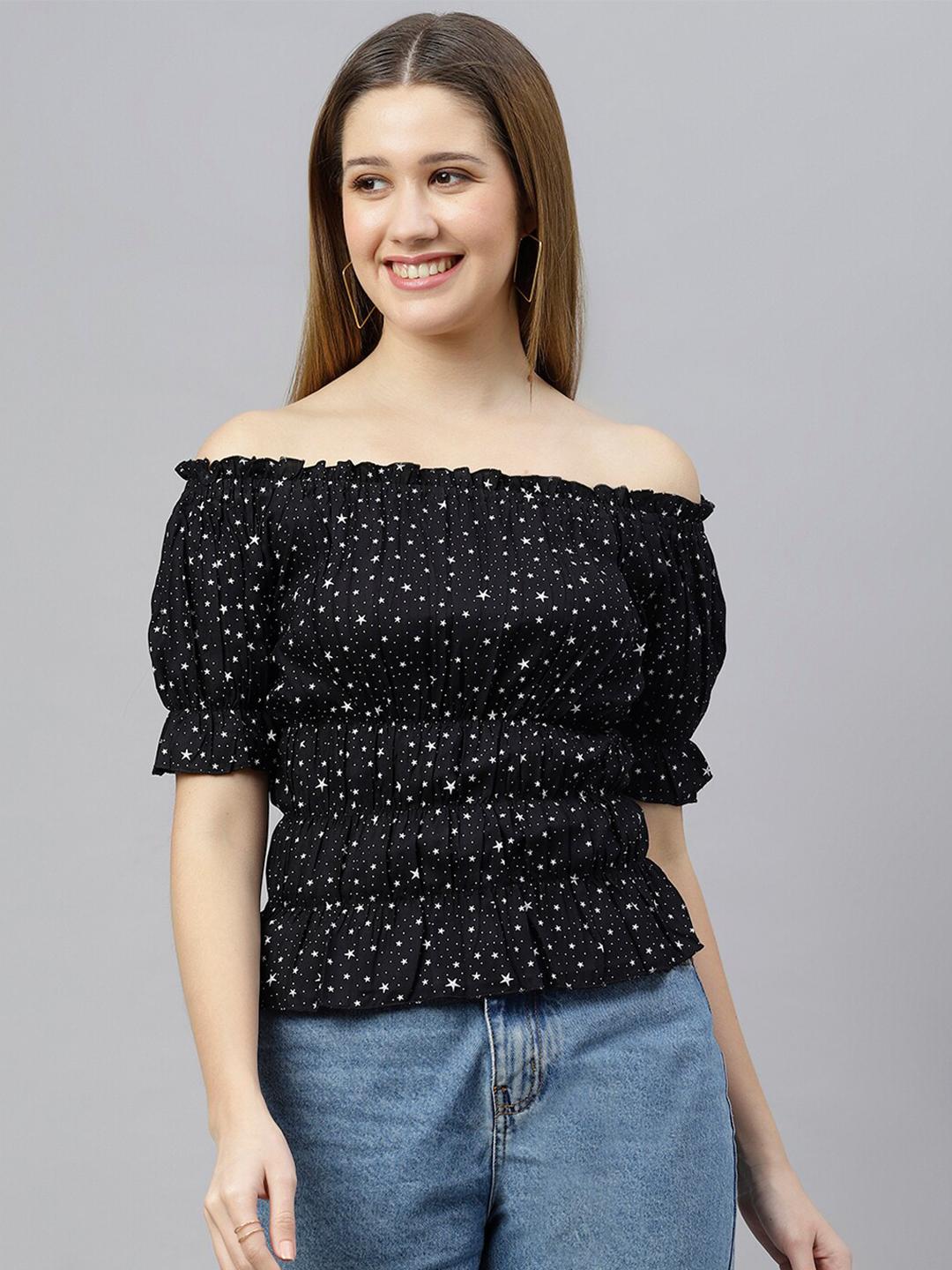 Buy FLAMBOYANT Print Off Shoulder Bardot Top - Tops for Women 21370632 ...