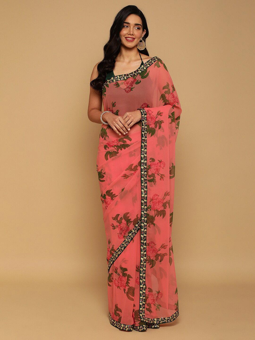 Buy Satrani Floral Printed Saree - Sarees for Women 21425240 | Myntra