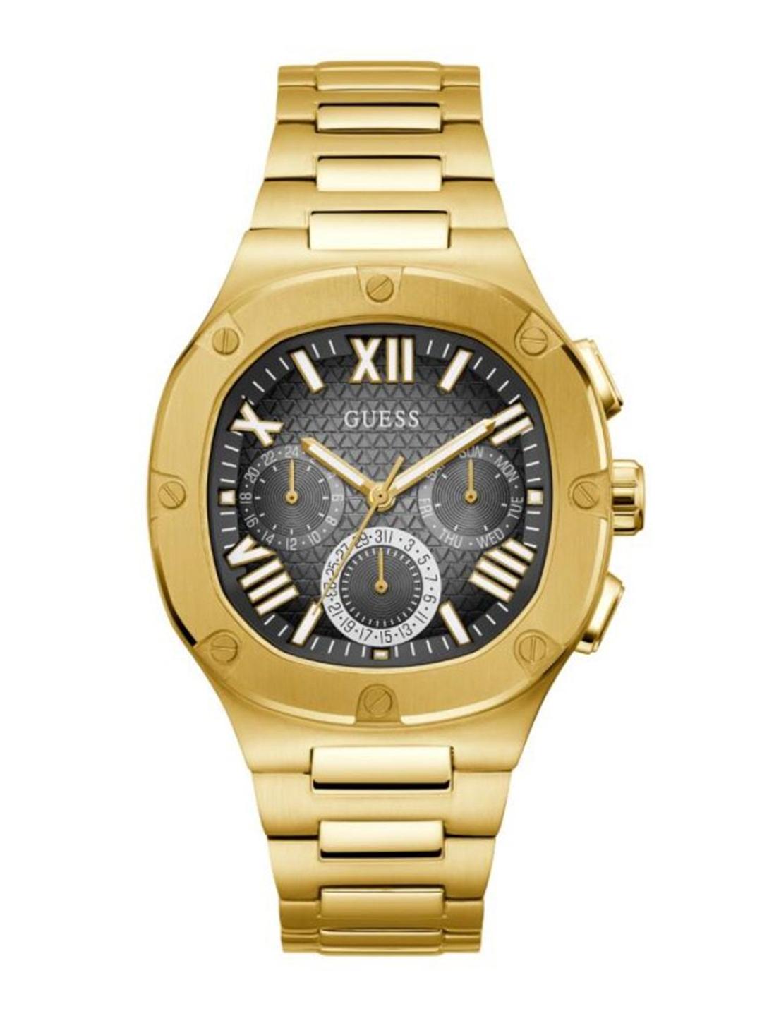 Buy GUESS Men Stainless Steel Bracelet Style Straps Multi Function ...