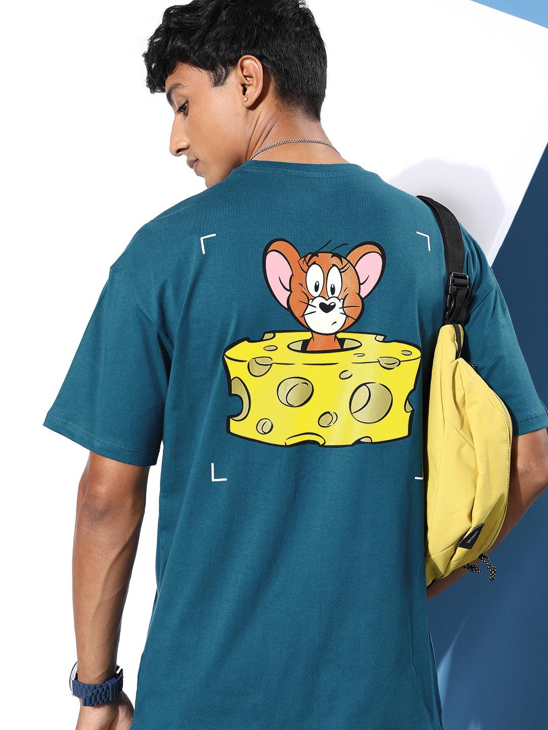 Buy Kook N Keech Toons Men Teal Blue Pure Cotton Jerry Print Back To ...