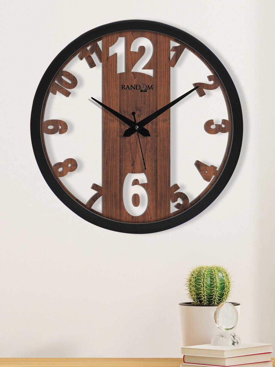 Buy RANDOM Brown Contemporary Wall Clock - Clocks for Unisex 21443602 ...