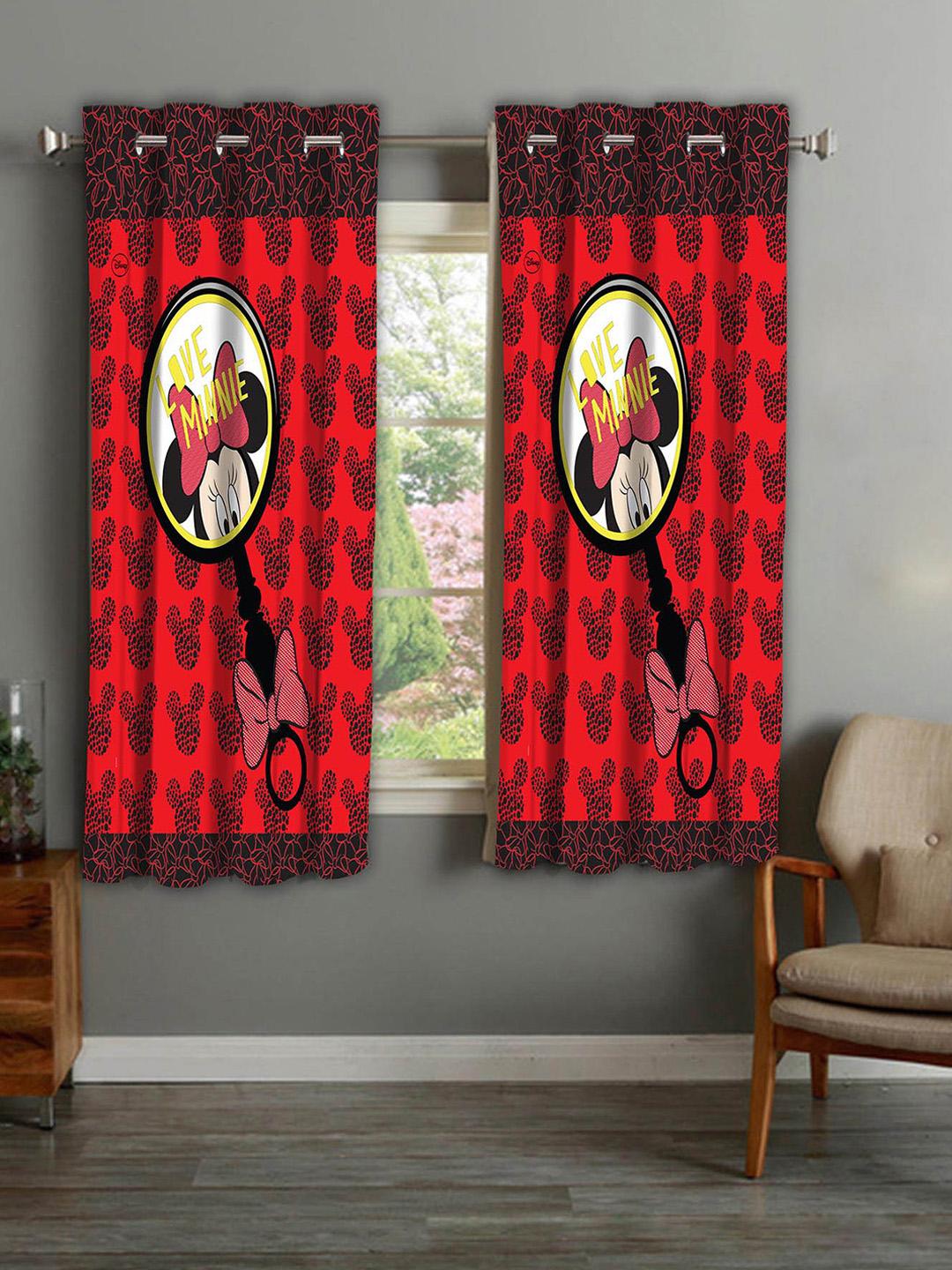 Buy Athom Trendz Red Mickey Mouse Printed Window Curtain - Curtains And ...