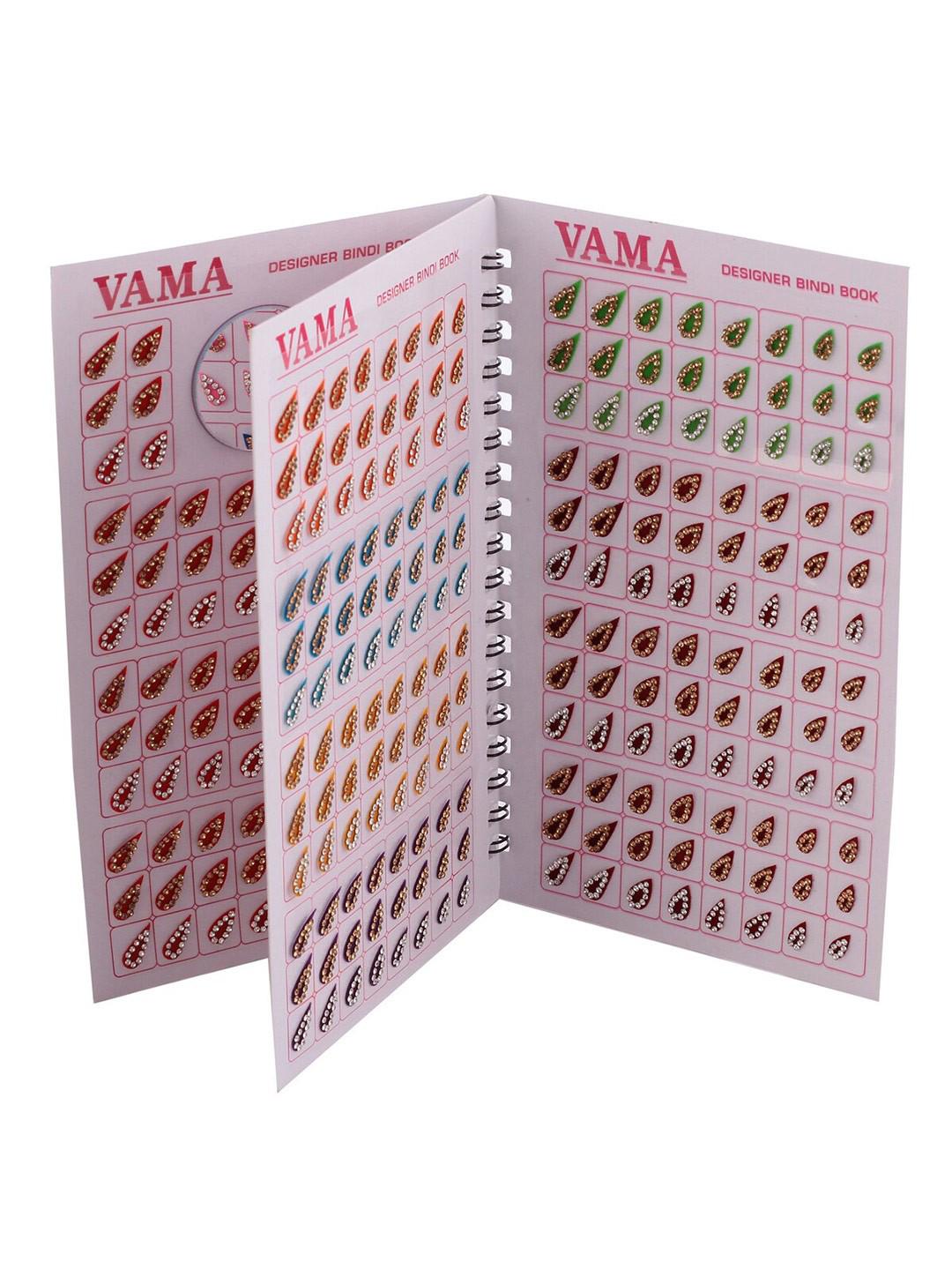 Buy VAMA Women Multicolored Tilak Tear Drop Stone Bindi Book - Bindi ...