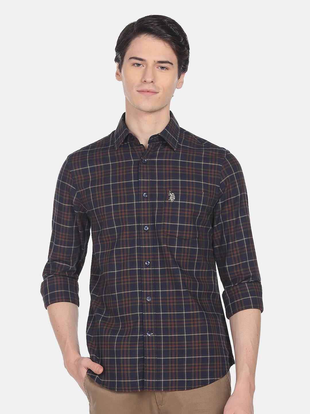 Buy U.S. Polo Assn. Men Checked Casual Cotton Shirt - Shirts for Men ...