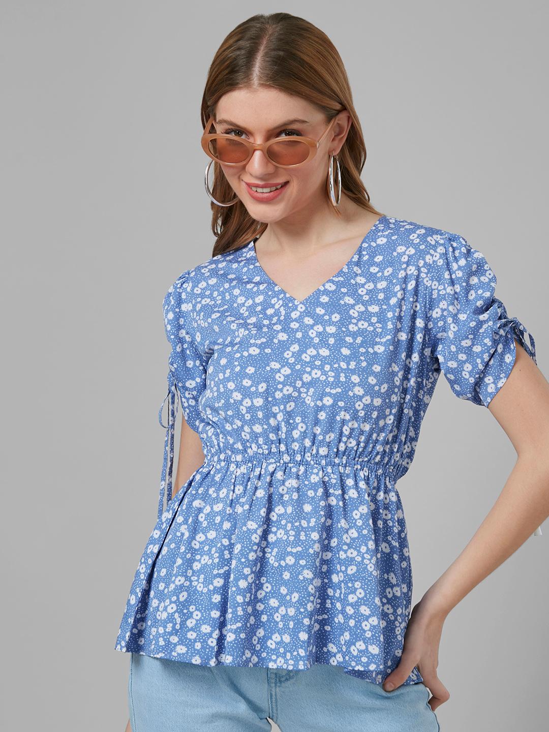 Buy Style Quotient Women Floral Peplum Smart Casual Top - Tops for ...